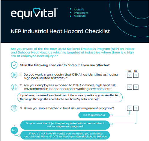 Heat Hazard Checklist - National Emphasis Program from OSHA - Equivital